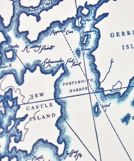 Gus & Ruby - Portsmouth, NH Map Card - Gus and Ruby Letterpress