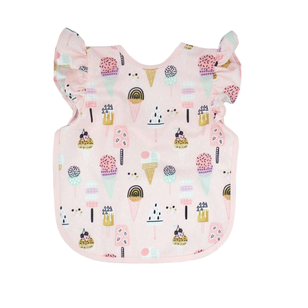 Bapron Bib Apron Toddler 6m 3T pink ice cream ZukaBaby