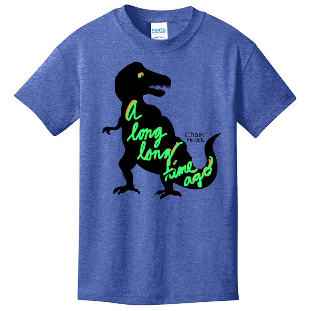 Youth T- Rex Heather Blue Color Your Own Chalkboard T Shirt | with 6 ...