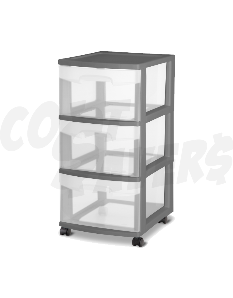 Sterilite 3 Drawer Medium Cart (BLK) - Cost Savers