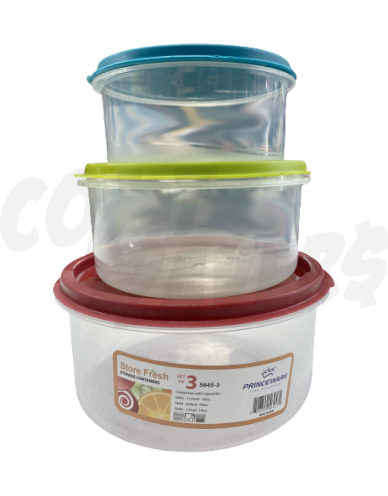 Princeware Store Fresh 3pc Round Container Set - Cost Savers