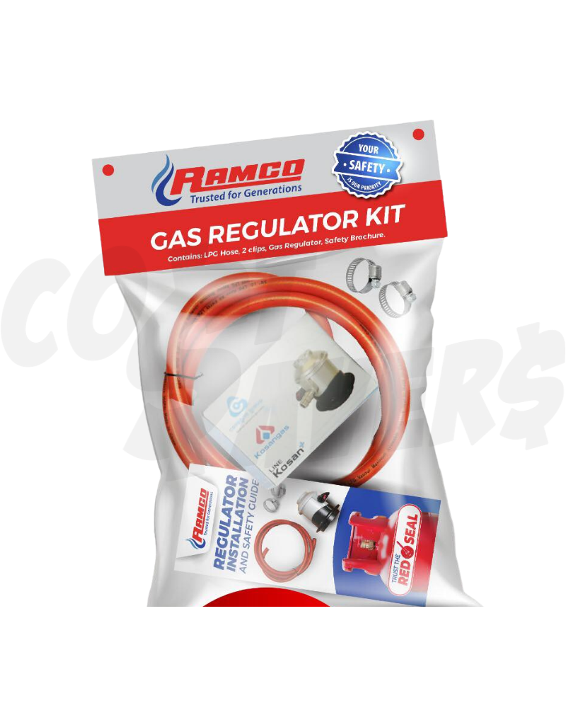 Ramco Gas Regulator Kit (6ft Hose, 2 Clips & Gas Head) - Cost Savers
