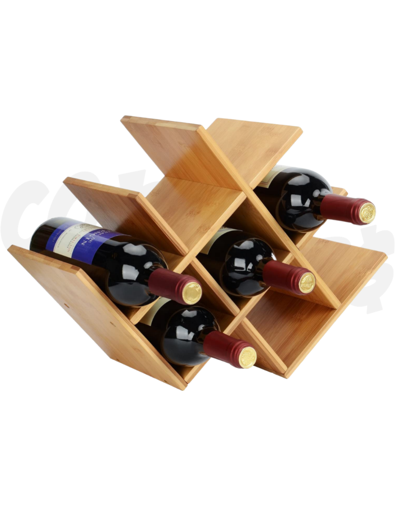 Manor House Bamboo 8 Bottle Wine Rack - Cost Savers
