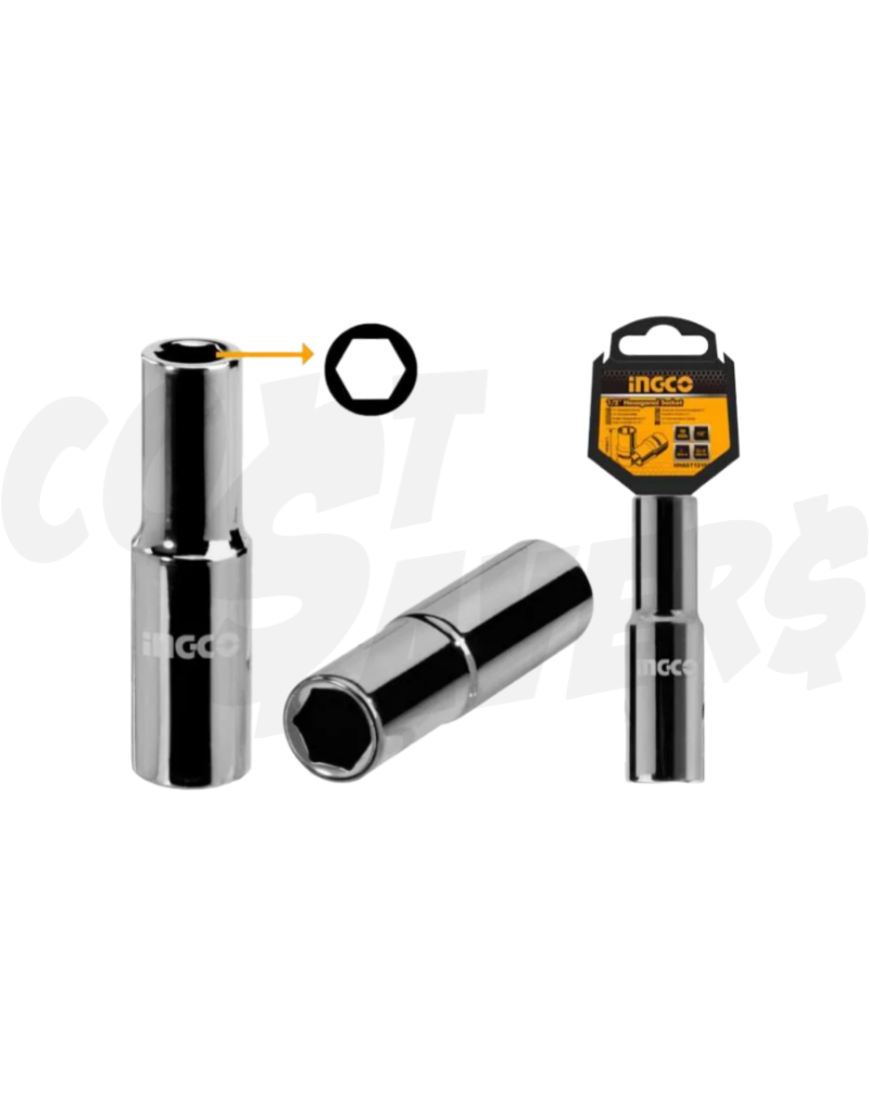 Ingco 1/2'' 19mm Deep Hexagonal Socket - Cost Savers