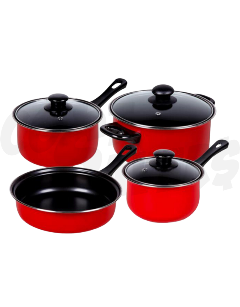 Gibson Chef Du Jour 7pc Cookware Set (Red) - Cost Savers