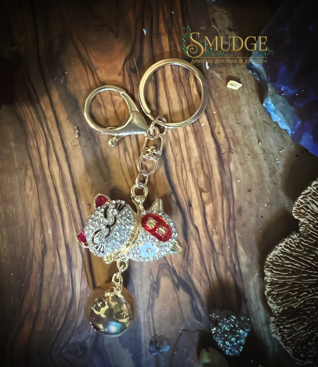 Lucky Cat Key Chain - Smudge Metaphysical