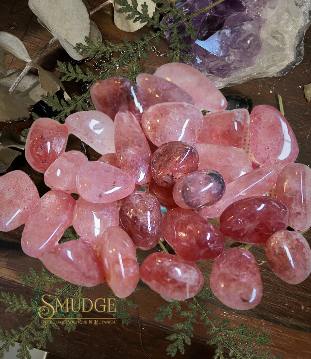 Strawberry Quartz tumbled - Smudge Metaphysical