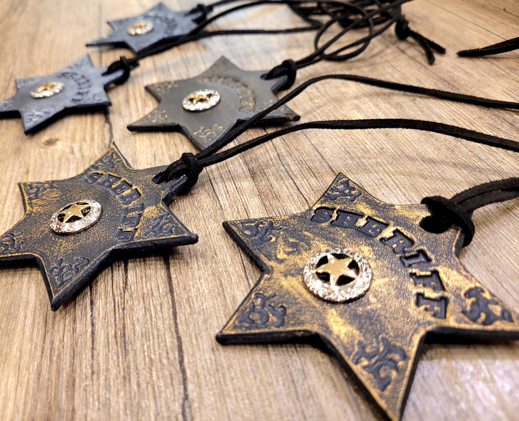 Leather Old West Sheriff Badge BTB - Beyond the Barn