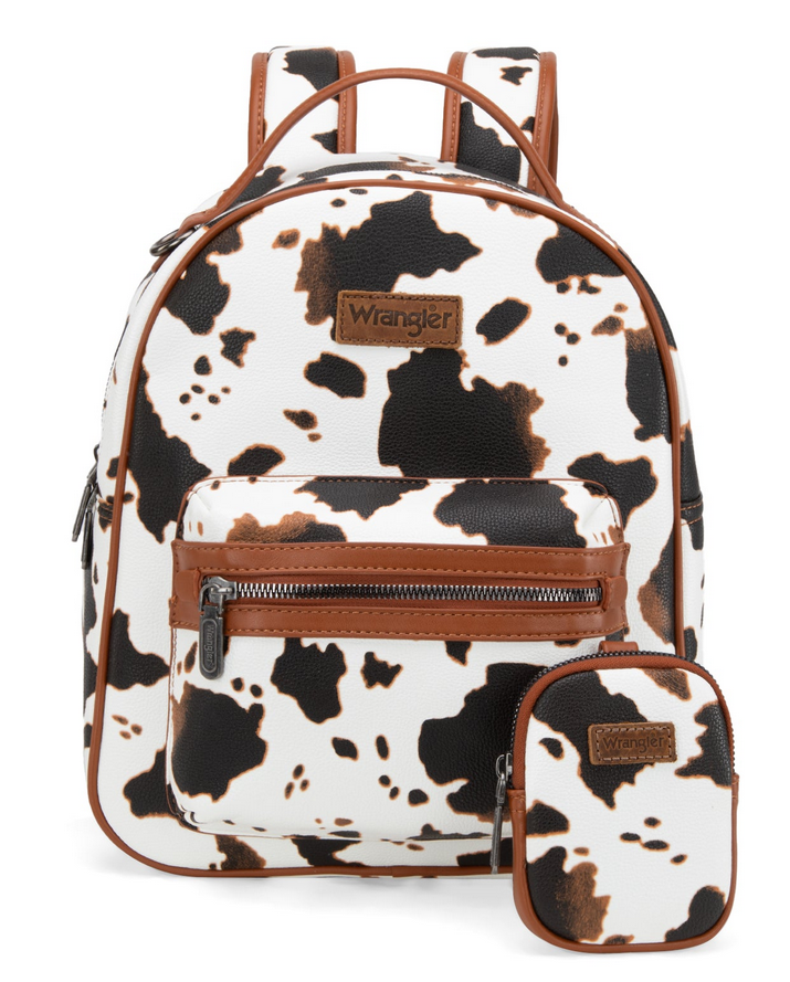 Wrangler Cow Print Backpack w/Coin Pouch - Beyond the Barn