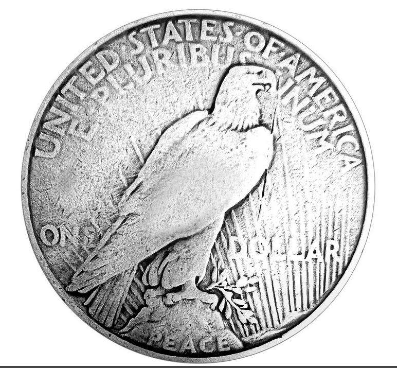 1-1/2'' Antique Silver Peace Dollar Eagle Coin Reproduction Concho ...
