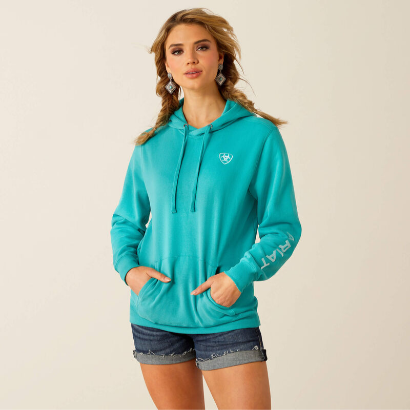 Womens Ariat Logo 2.0 Hoodie - Latigo Bay - Beyond the Barn