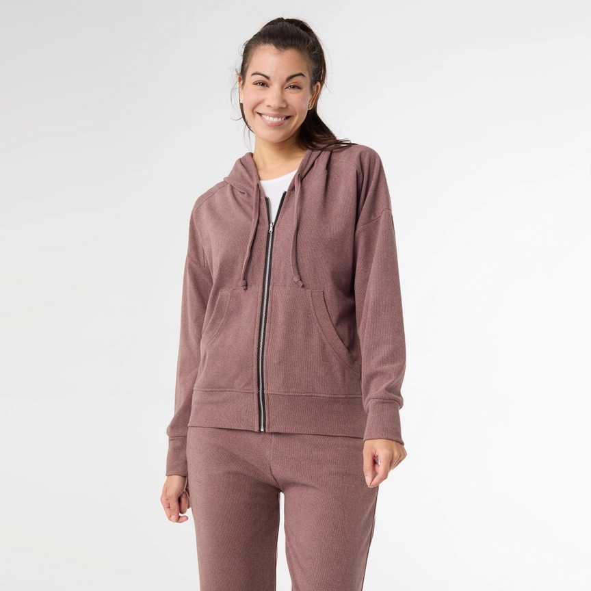 Weekend Brushed Long Sleeve Full Zip Hoodie - Beyond the Barn
