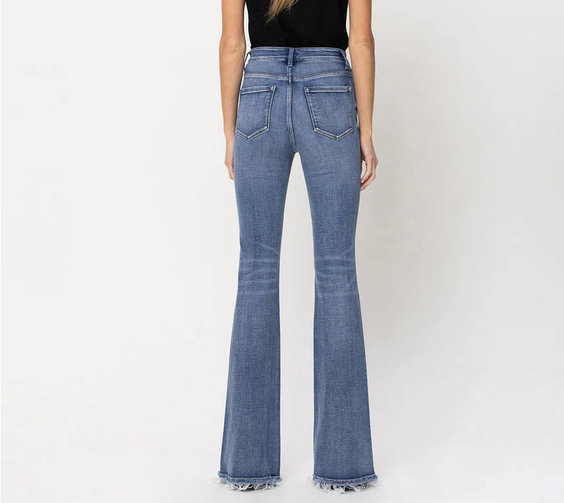 High Rise Flare Boheme Summer Jeans - Rhinestone Angel