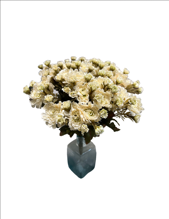 Cream Fall Mum Bush - Rhinestone Angel