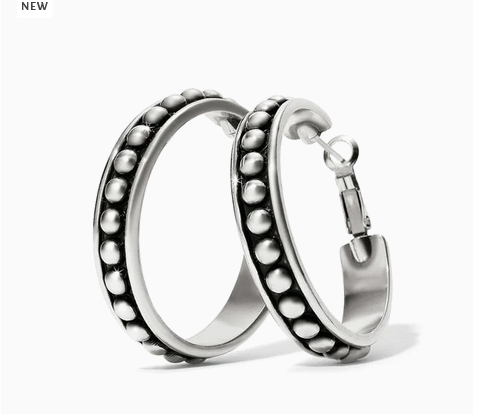 Brighton Pretty Tough Stud Large Hoop - Rhinestone Angel