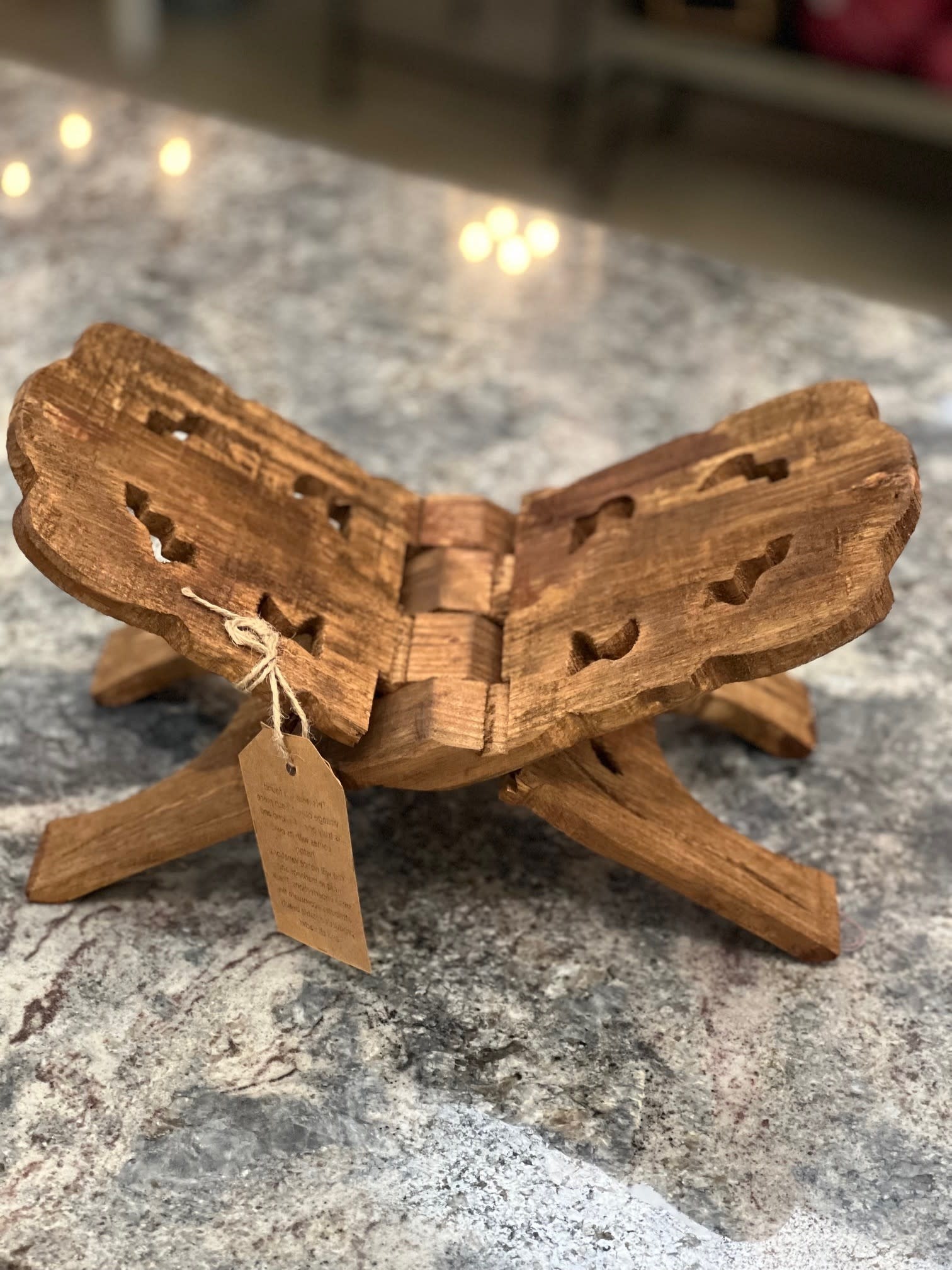 Reclaimed Wood Book Holder - Rhinestone Angel