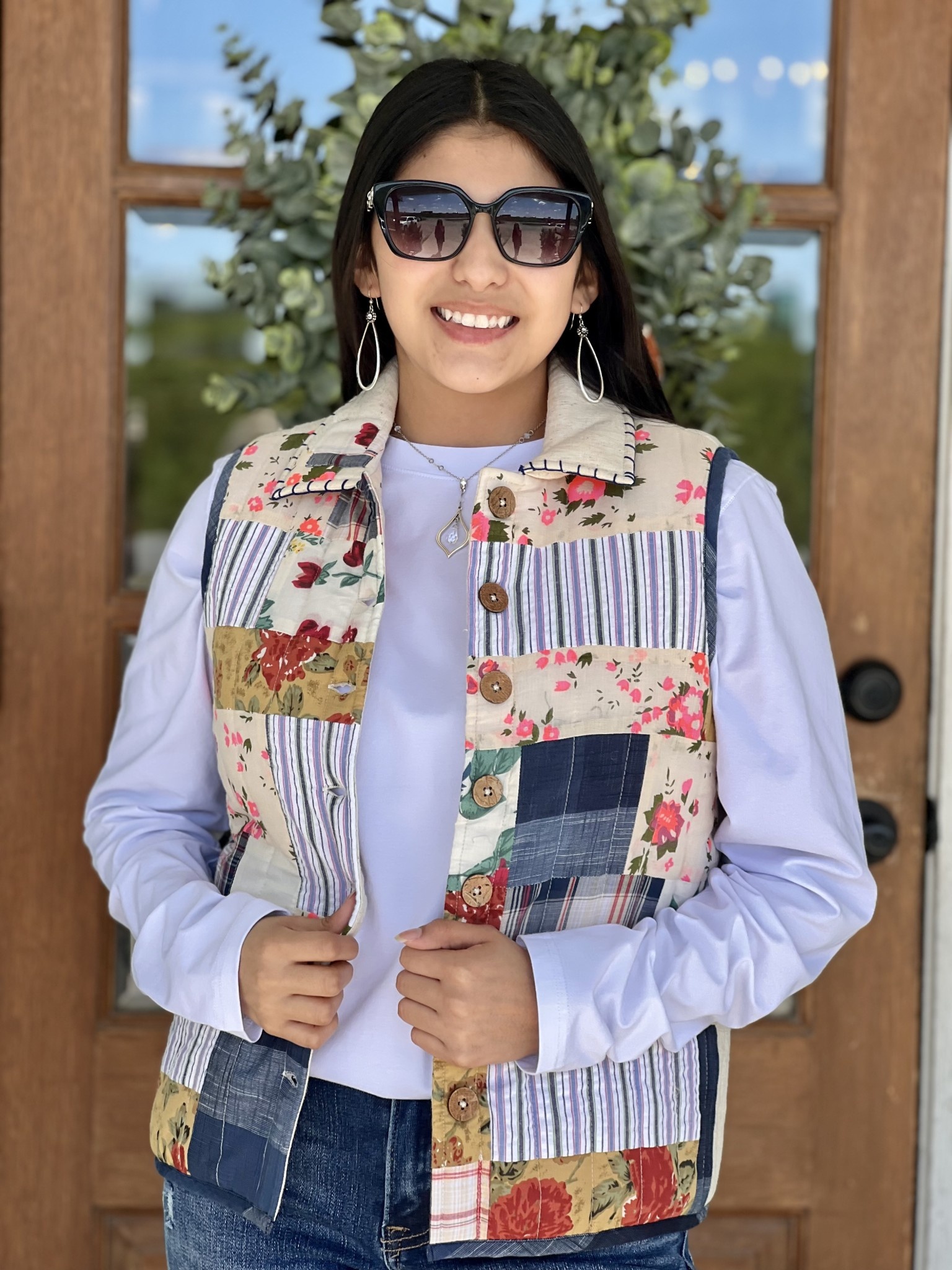 Polly Patchwork Vest - Rhinestone Angel