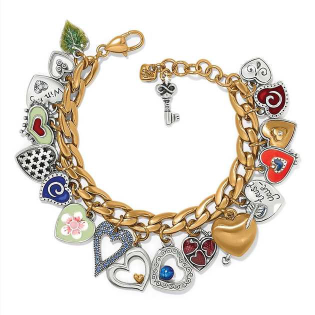 Brighton One Heart Color Charm Bracelet - Rhinestone Angel