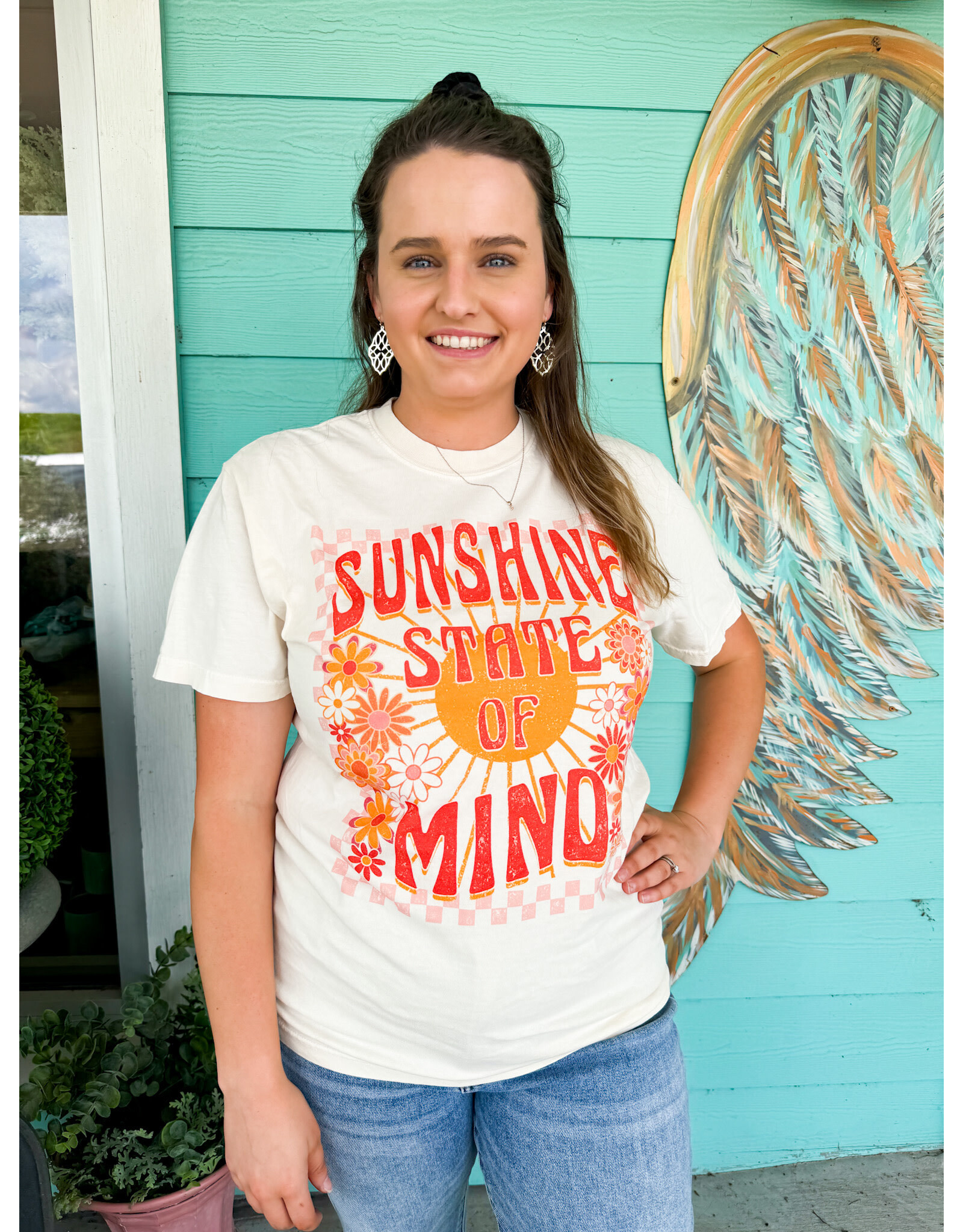 Sunshine State Of Mind Comfort Tee - Rhinestone Angel