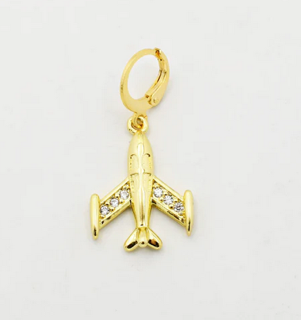 Treasure Jewels Airplane Charm - Rhinestone Angel