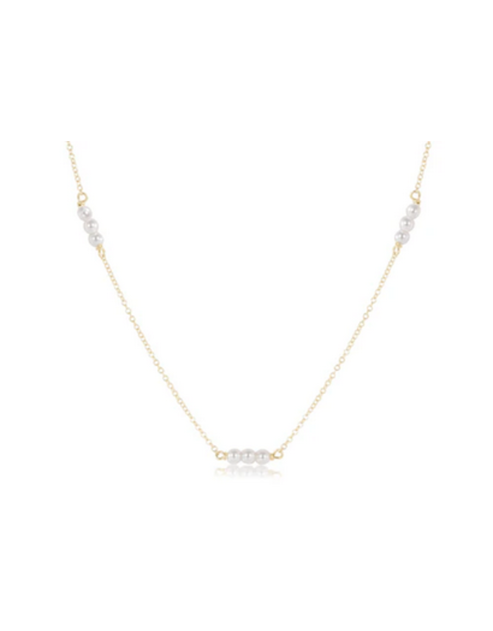 enewton 15" choker joy simplicity chain gold- 3mm Pearl - Rhinestone Angel