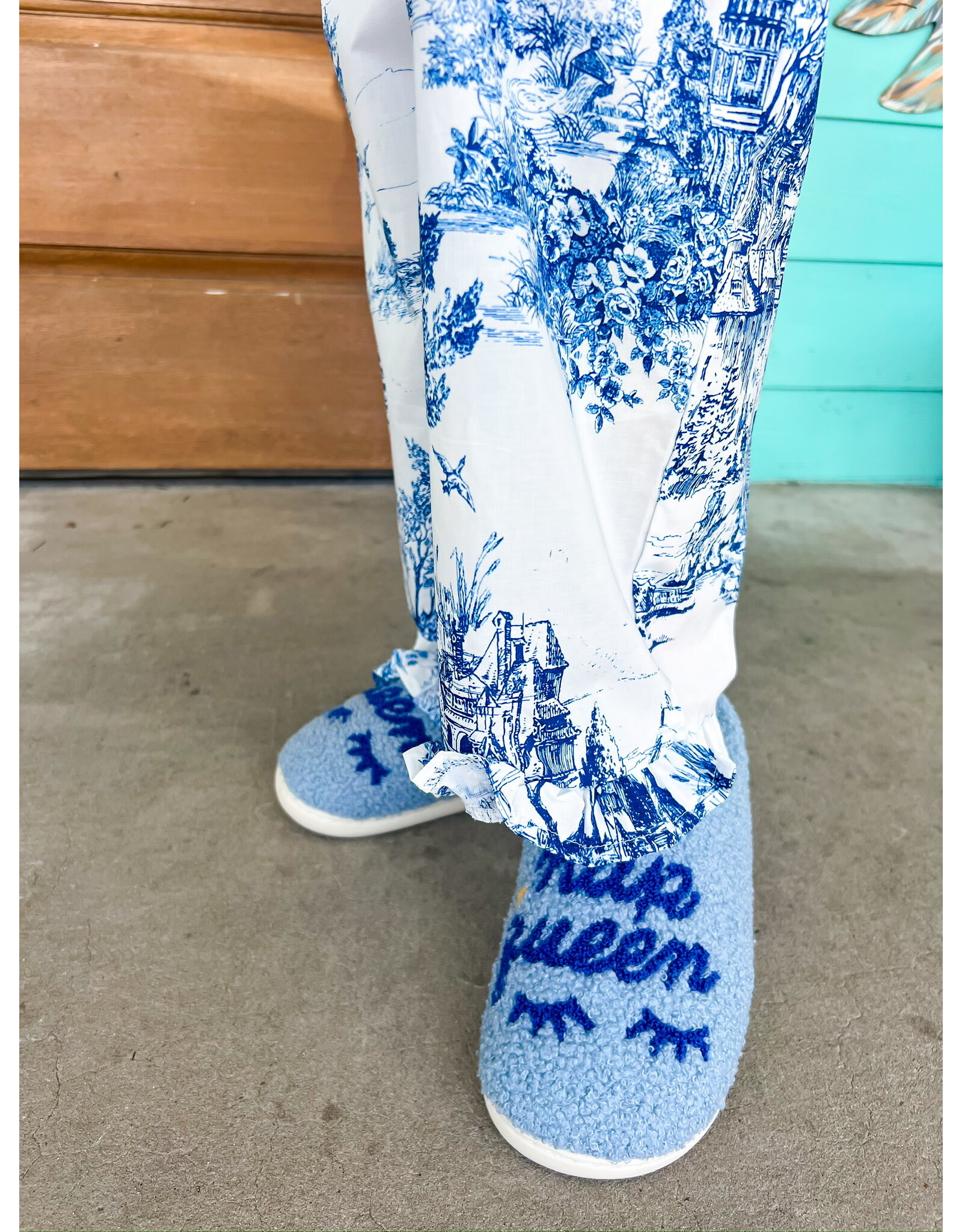 Colette Blue Toile PJ Pants - Rhinestone Angel
