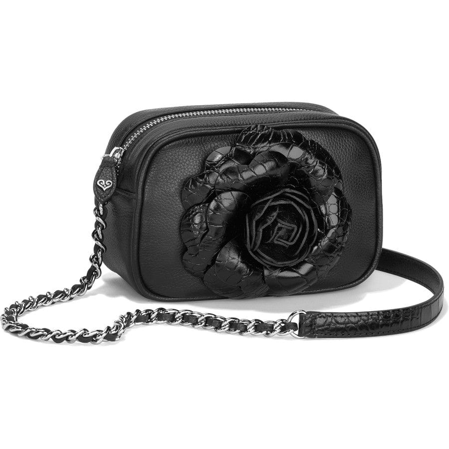 Brighton Black Rose Mini Camera Bag - Rhinestone Angel
