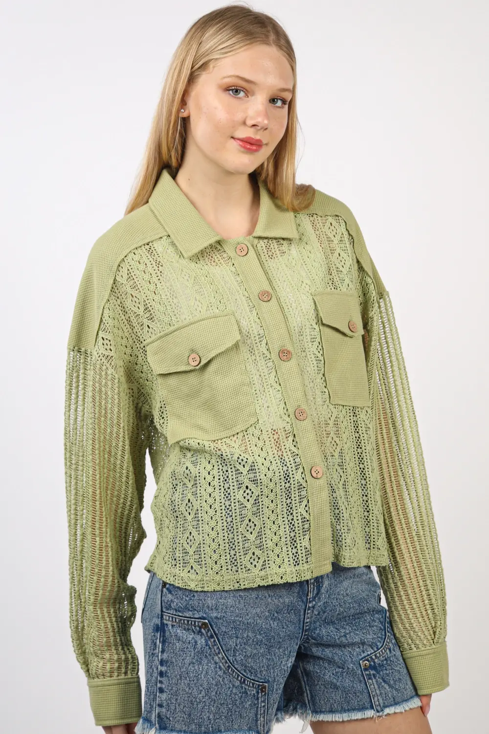 Oversized Lace Shirt Jacket - Passport To Peru