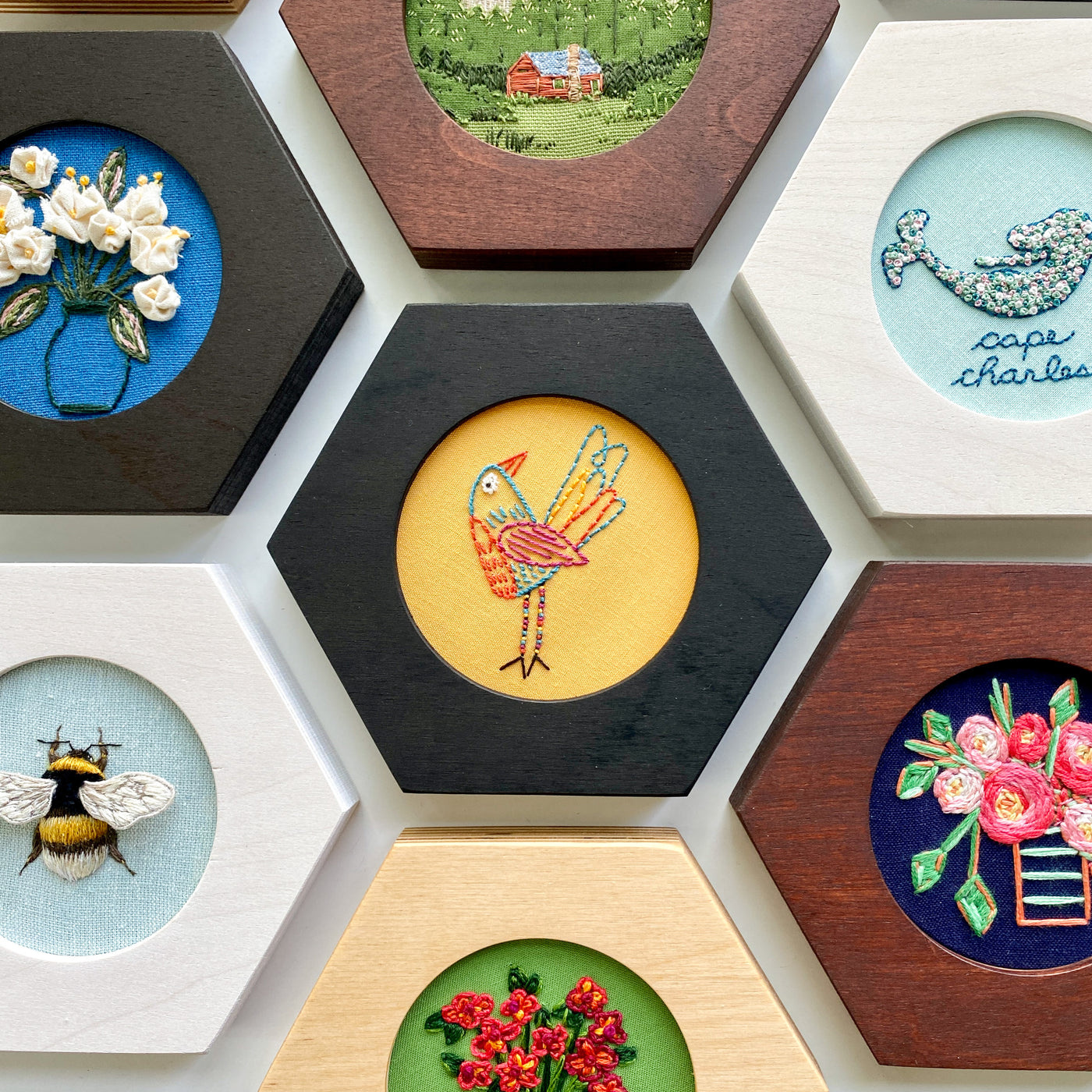 Modern Hoopla Hex Embroidery Frame - Baaad Anna's Yarn Store