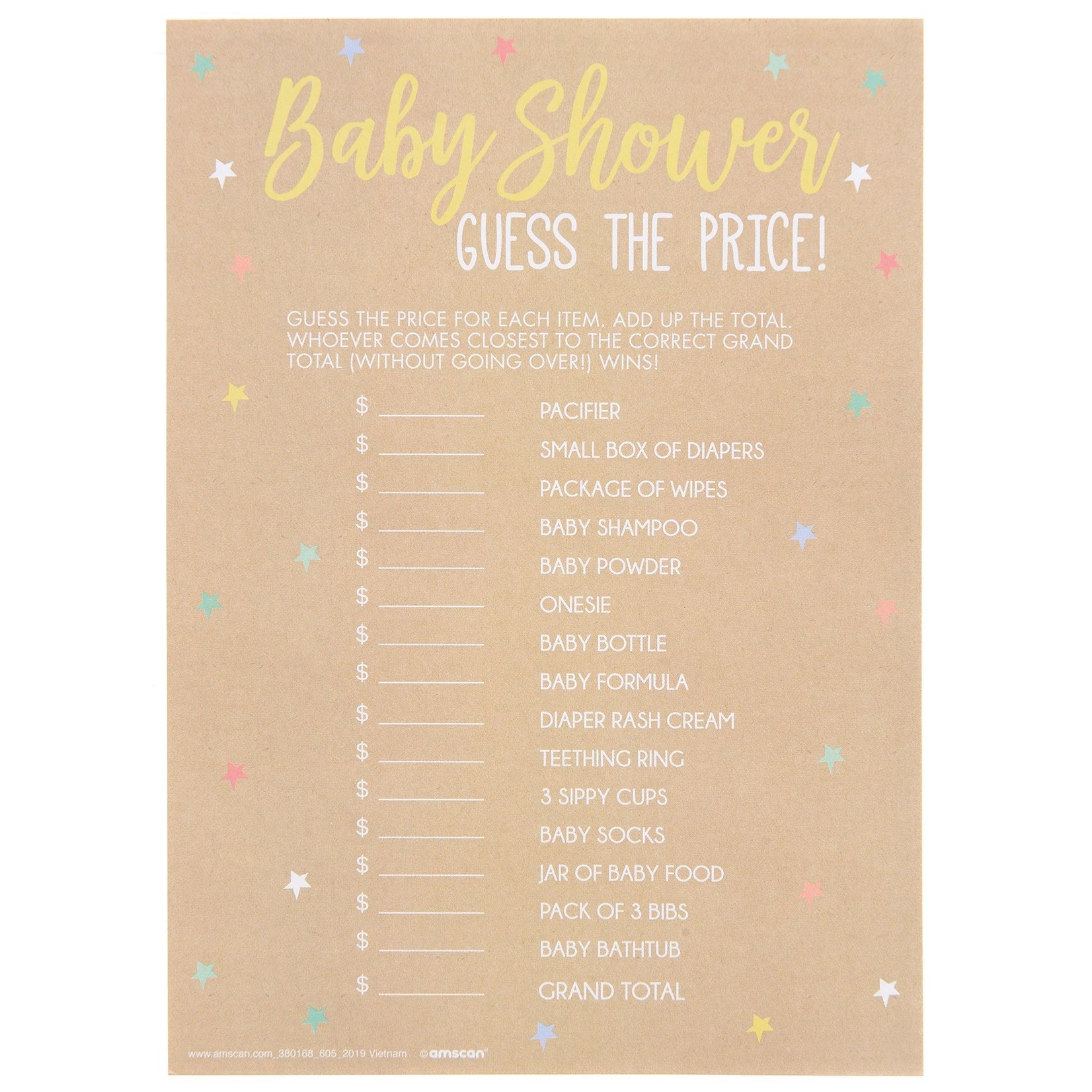 Guess The Price Baby Shower Game Baby Shower Game Printable Baby Guess The Price Baby Shower Game Baby Shower Game Printable Baby
