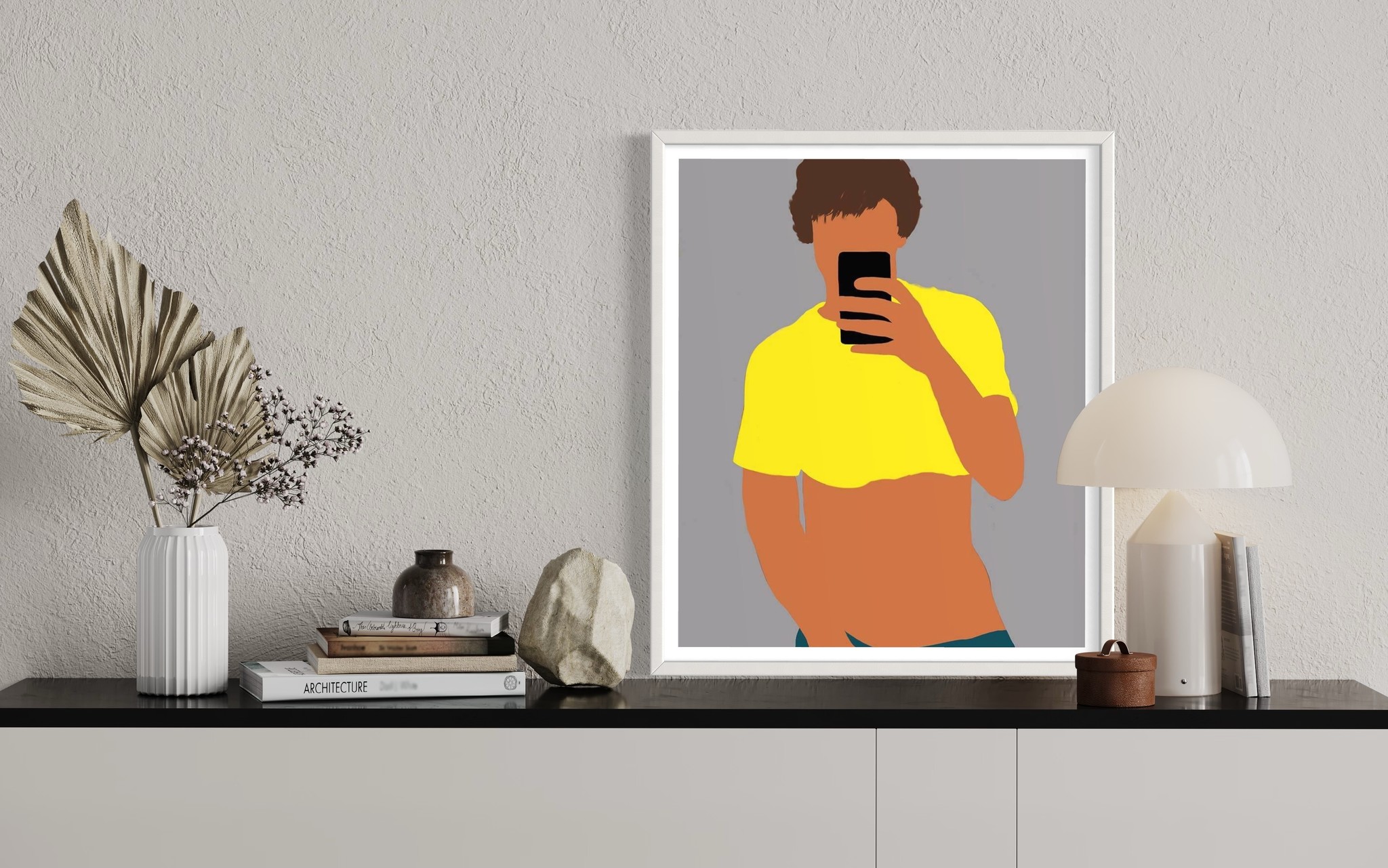 "Yellow Selfie" print on archival paper with frames. Perfect for galle ...