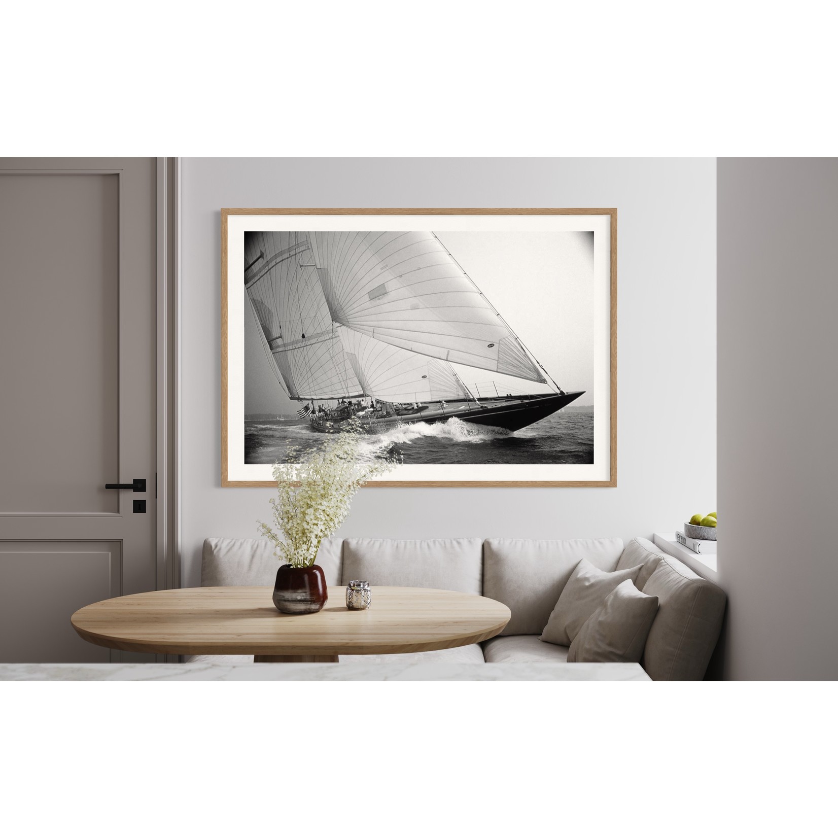 Classic Shamrock J-Class sailboat, raced in America's Cup. Available i ...