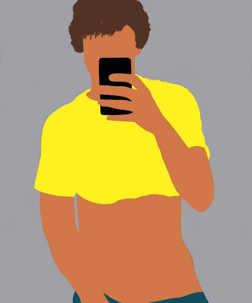 "Yellow Selfie" print on archival paper with frames. Perfect for galle ...