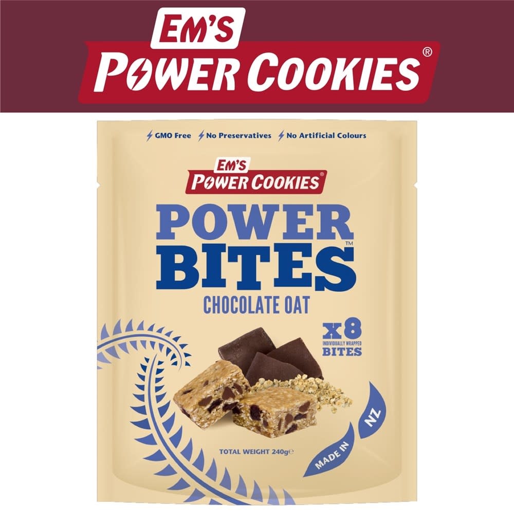 Em's Power Cookies Oat Chocolate Power Bites - 240g - 8 Pack - Epic Cycles