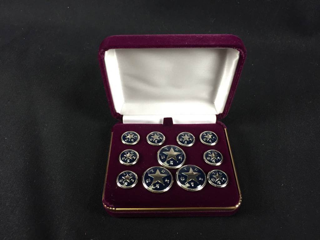 Blazer Button Set - Nickel w/ Blue - Texas Star - Lone Star Legacies