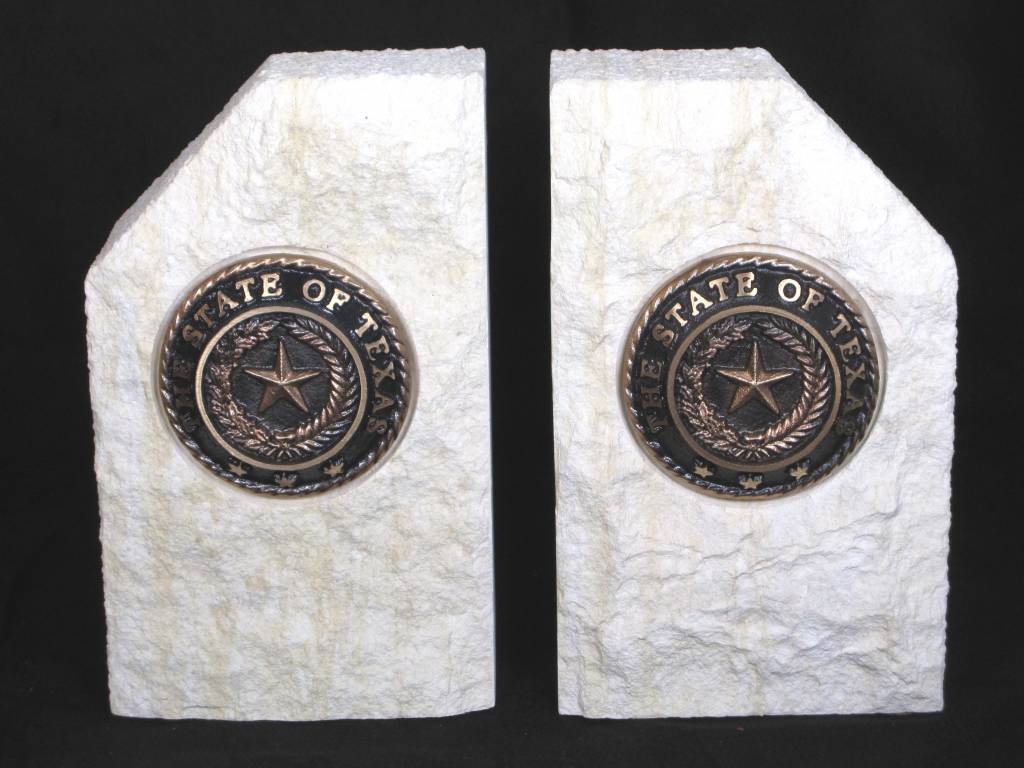 Bookends - Limestone - Texas State Seal - Lone Star Legacies