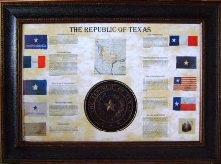 Texas Art - Flag Collage w/Texas State Seal - Lone Star Legacies