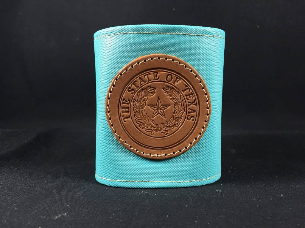 Drink Koozie - Turquoise - Texas State Seal - Lone Star Legacies