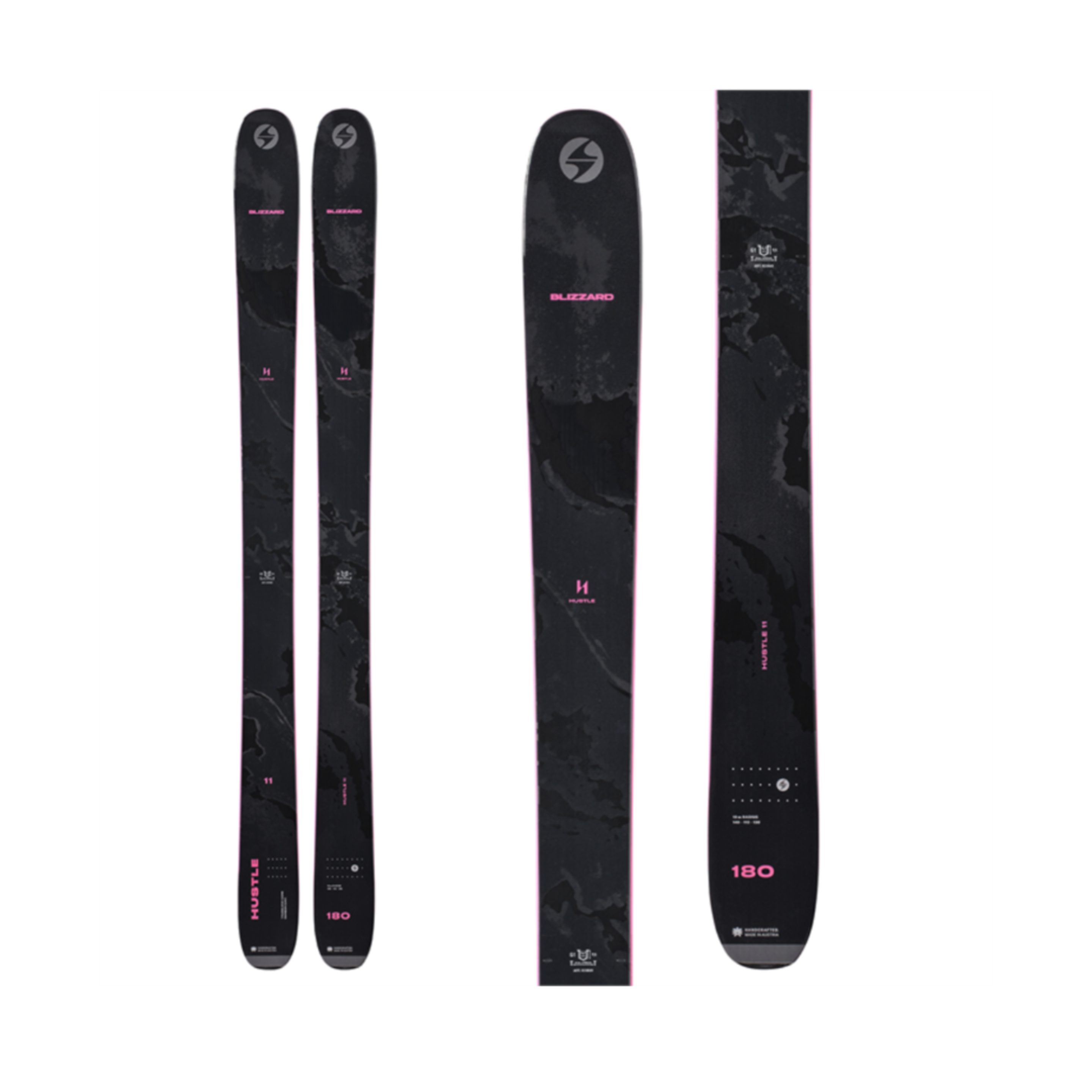 HUSTLE 11 BLACK/PINK 2023 Skis - Westside Ski Bike Board