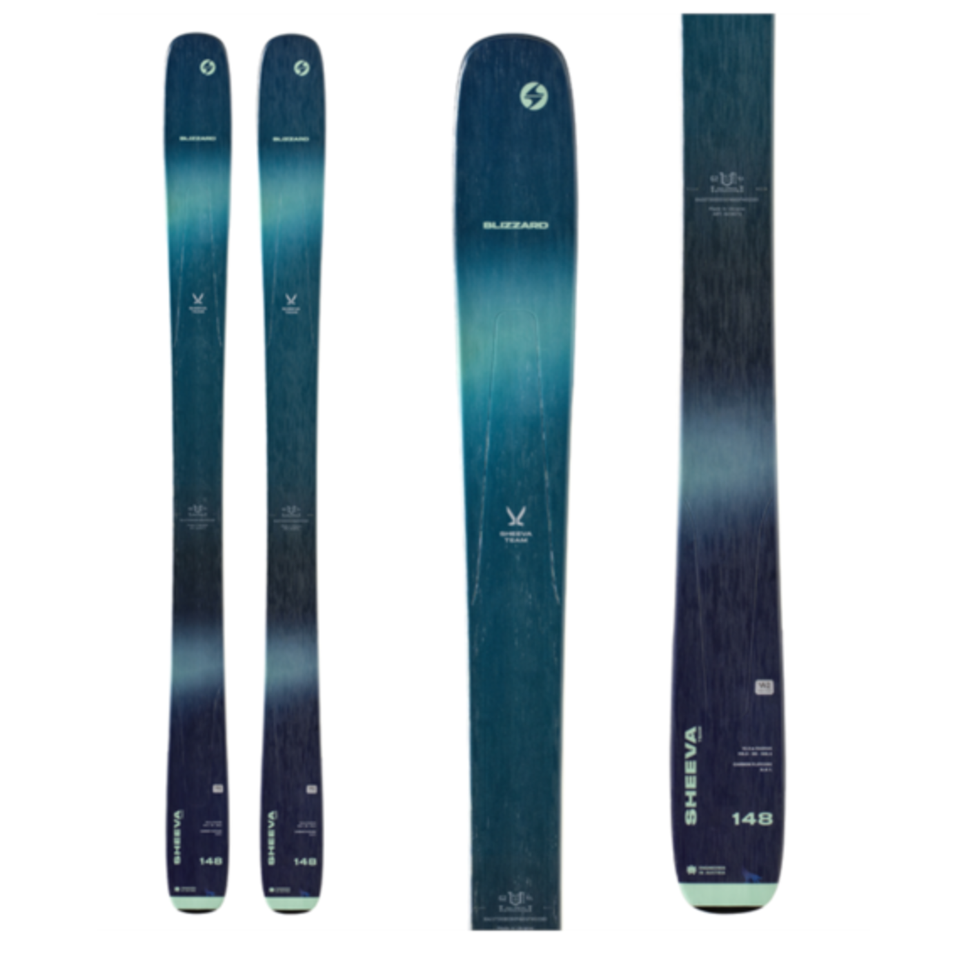 SHEEVA TEAM DARK BLUE/TEAL 2023 SKIS - Westside Ski Bike Board
