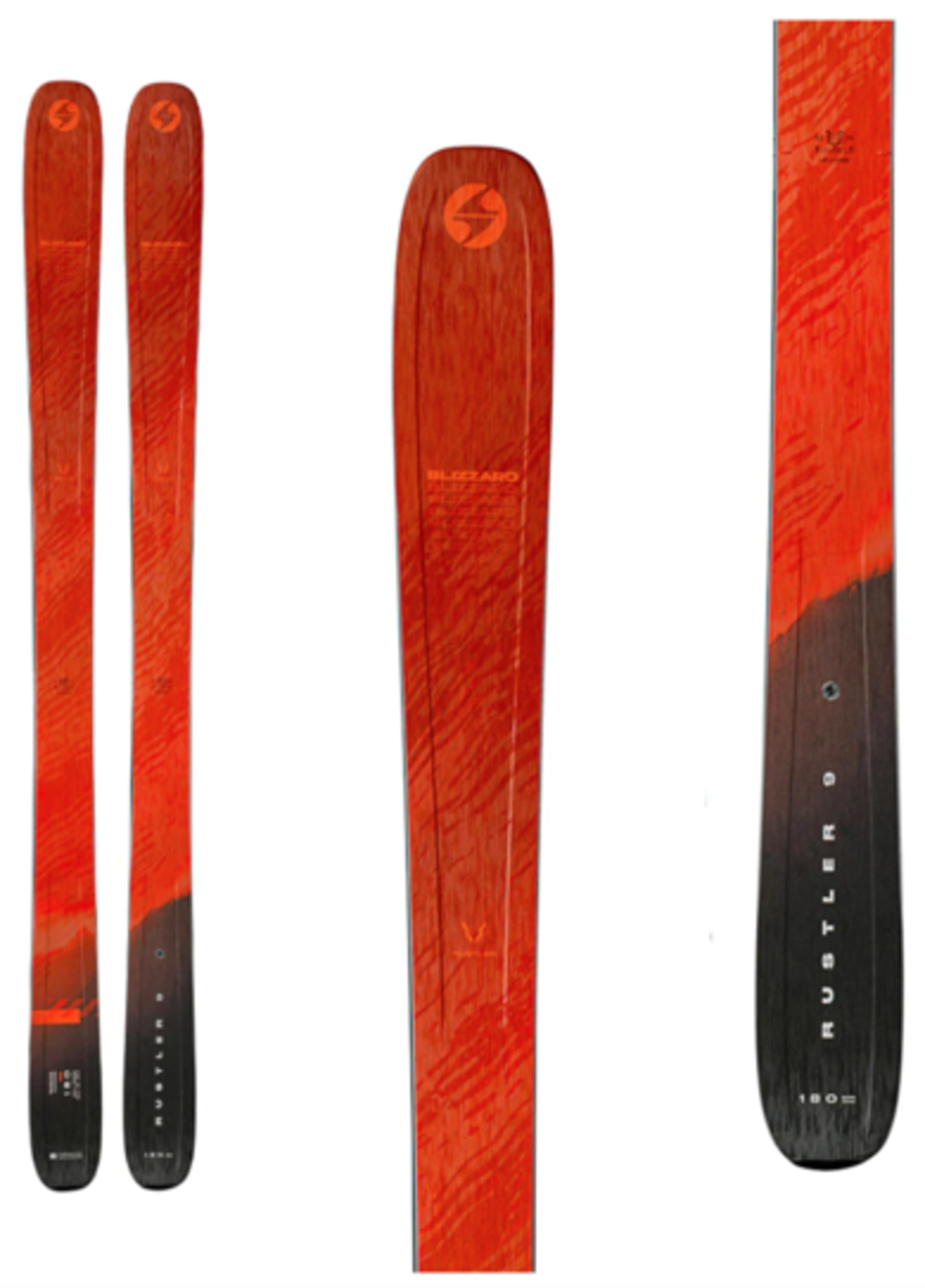 RUSTLER 9 FLAT ORANGE 2025 SKIS - Westside Ski Bike Board
