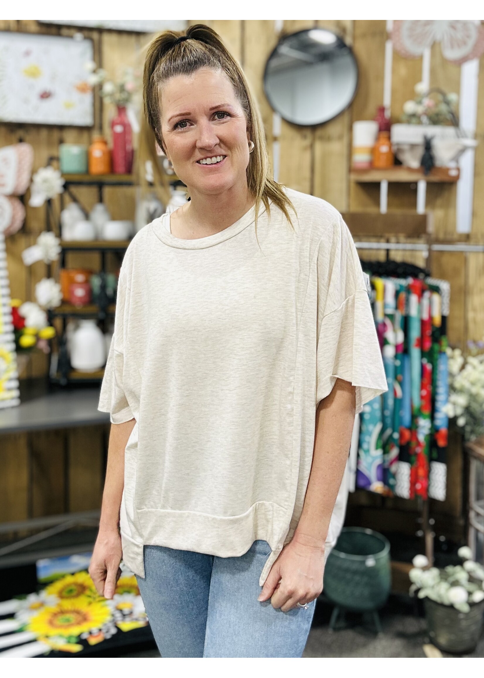 Running Routes Top in Oatmeal - Attic Salt Boutique