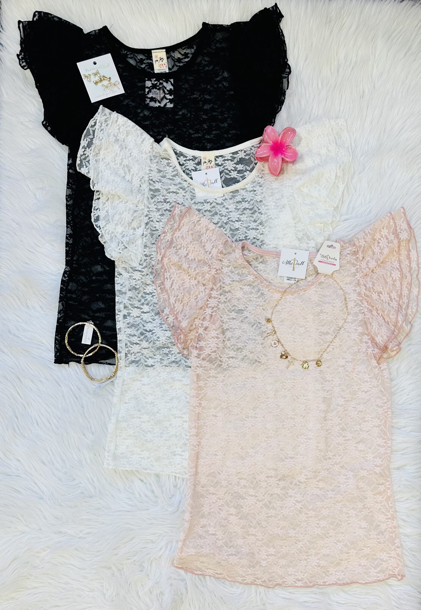 White Sheer Lace Top - Attic Salt Boutique