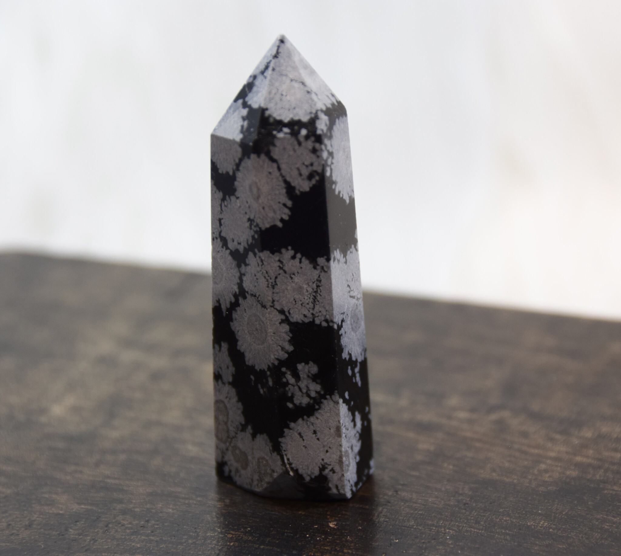 Snowflake Obsidian 60-65mm Point Tower - ᴛʜᴇ ᴡɪsʜɪɴɢ sᴛᴏɴᴇ