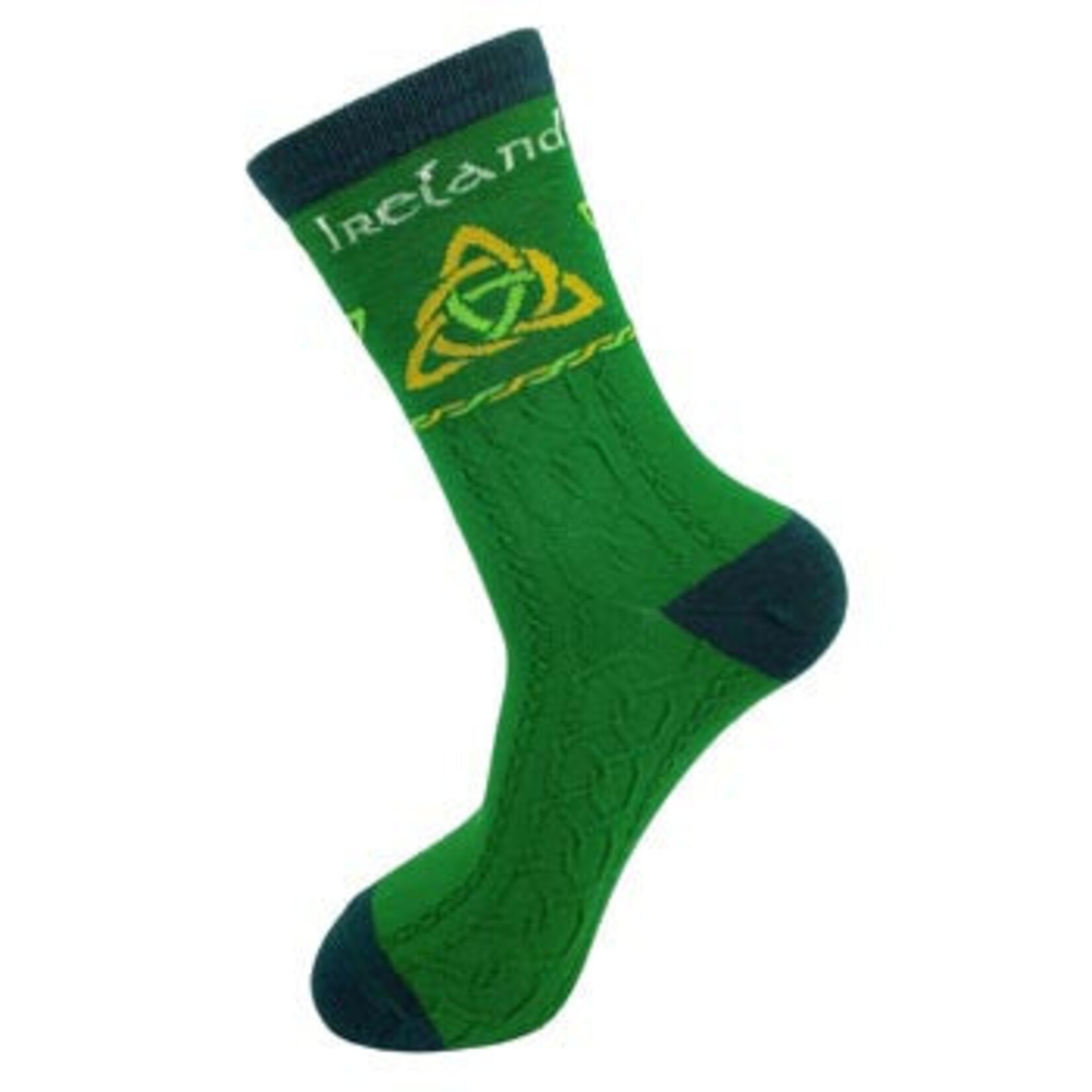 Green Cable Knit Trinity Knot Socks - Celtic Aer