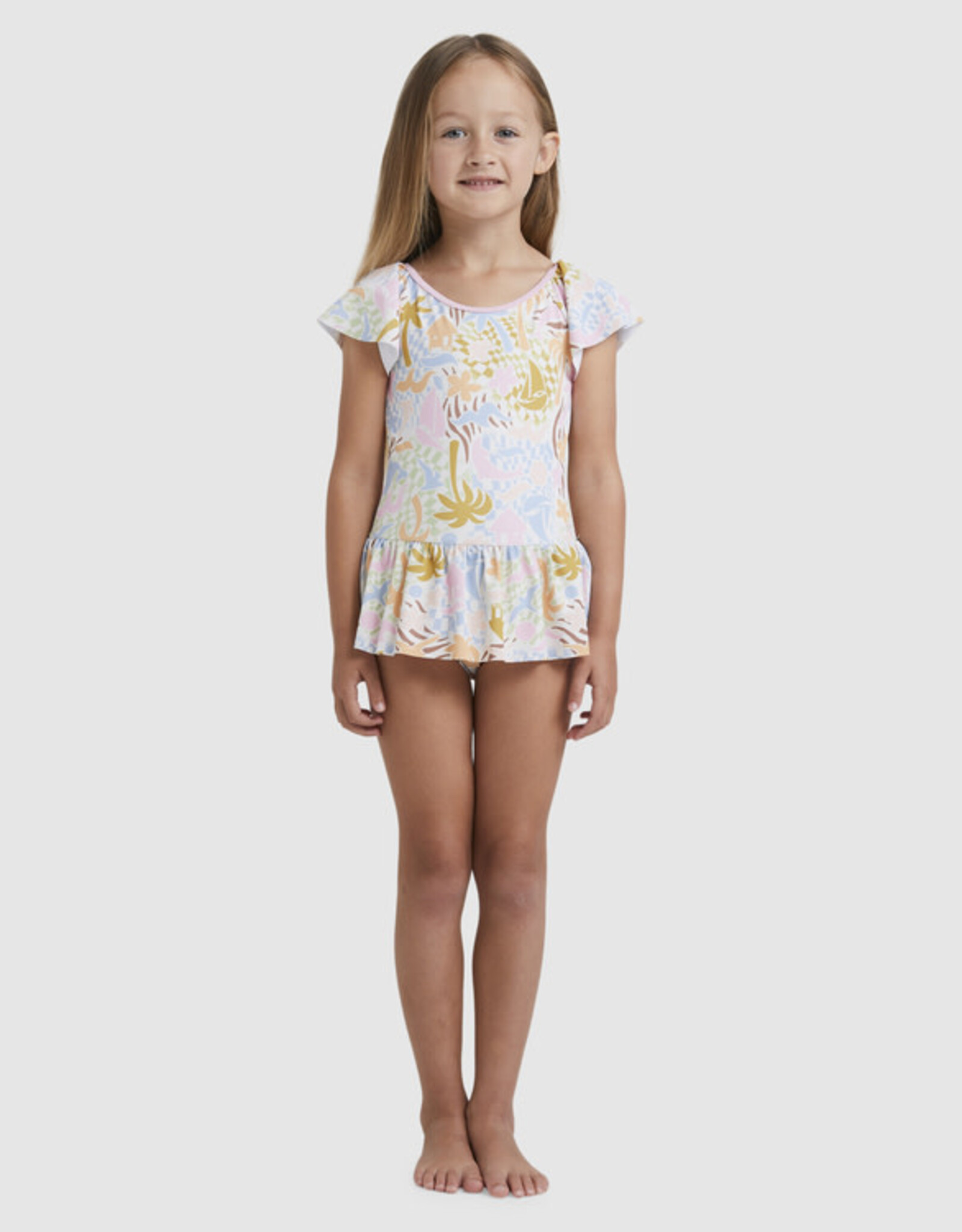 Grom Girls Beach Party One Piece - Limestone Surf