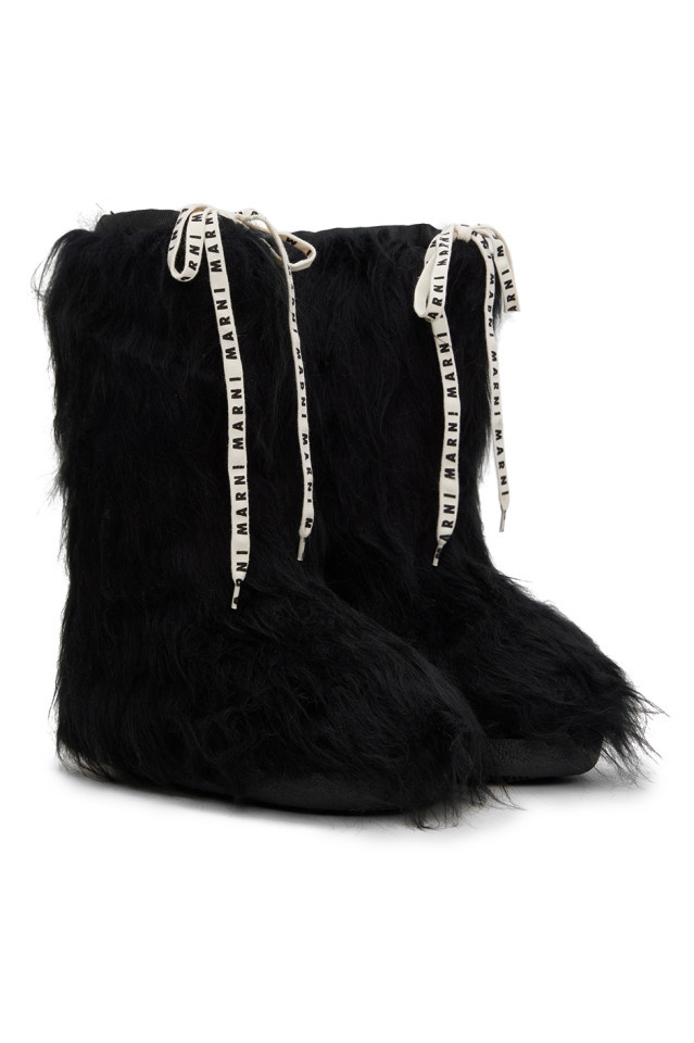 Marni - White Furry High Boots - igloobaby