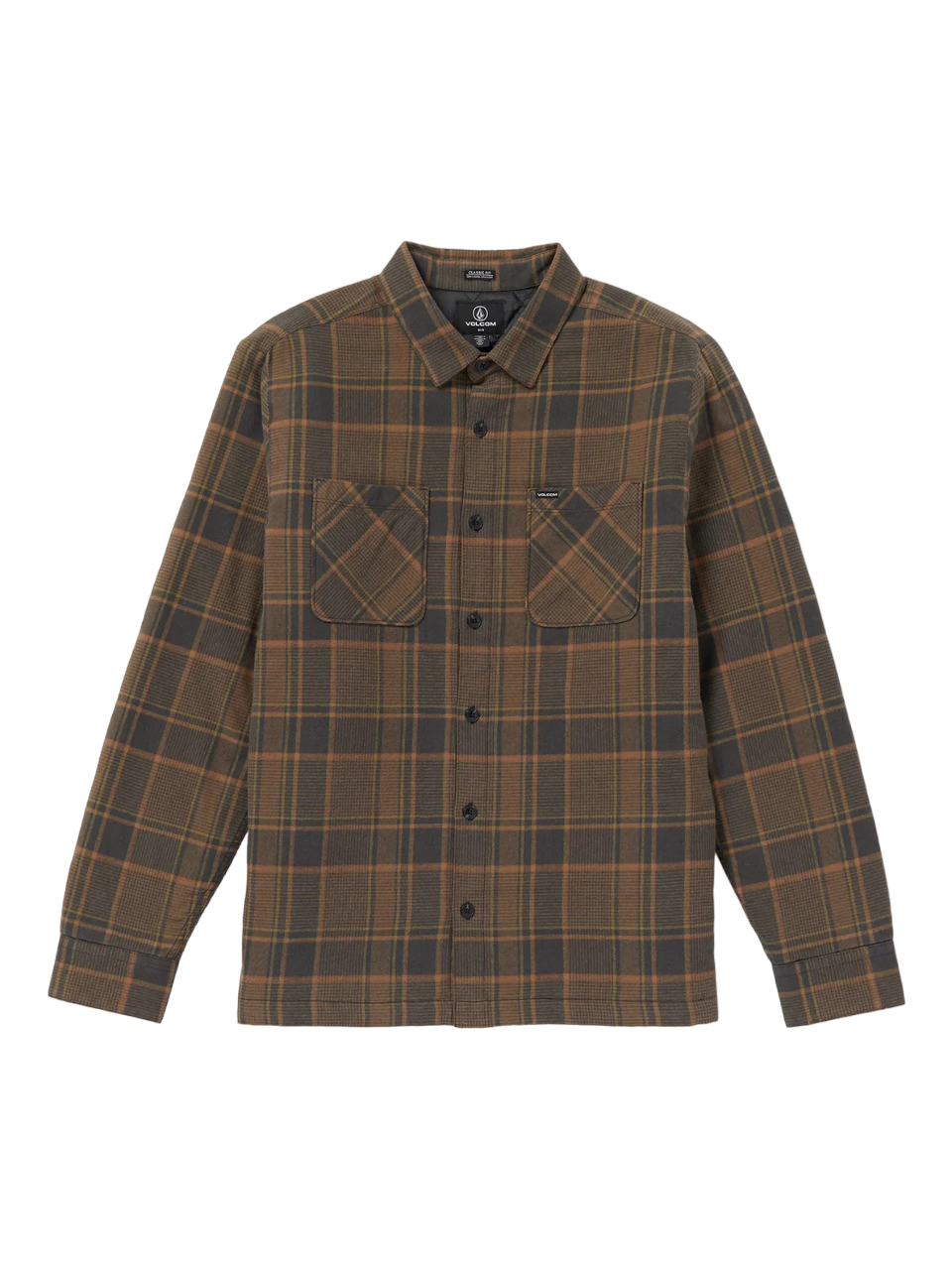Volcom Brickstone Lined Flannel - Mud - Attic Skate & Snow Shop