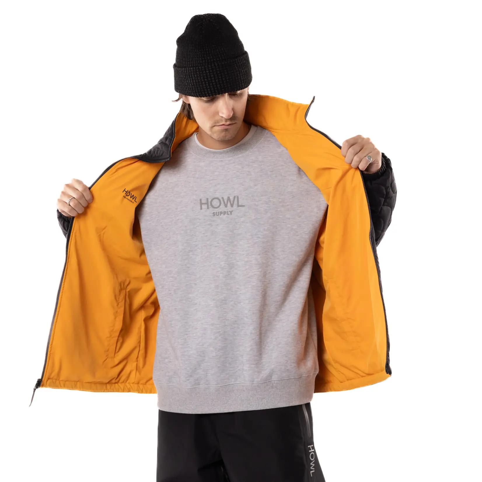 Howl REVERSIBLE jacket XLARGE black peach - Attic Skate & Snow Shop