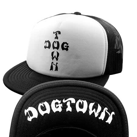 Dogtown Cross Letters Flip Mesh Hat - White / Black - Attic Skate & Snow Shop